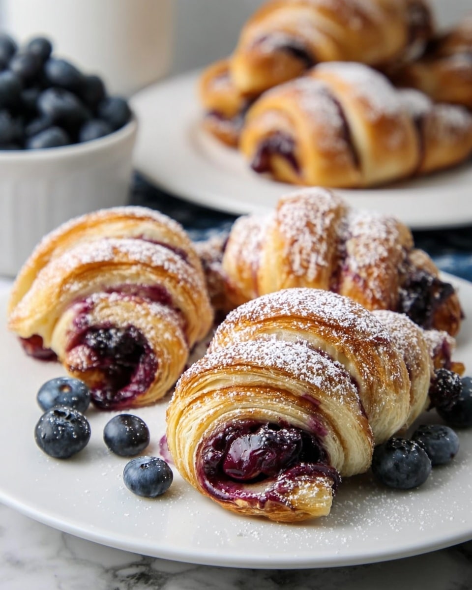Blueberry Cream Cheese Puff Pastry Crescents | Irresistible & Easy